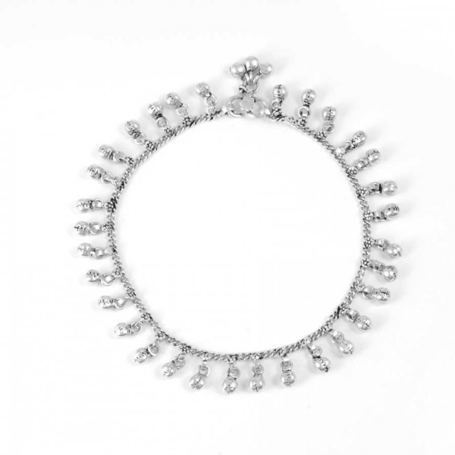 Chaine chevilles grelots argent indienne - Boutique Nirvana
